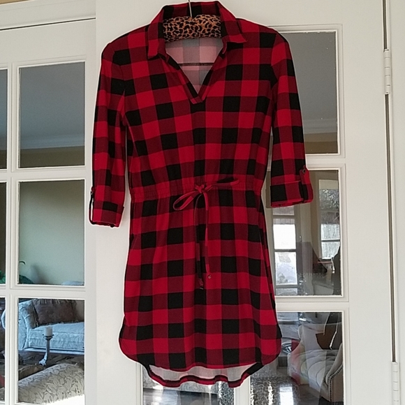 derek hart | Dresses | Flannel Shirt Tail Dress | Poshmark